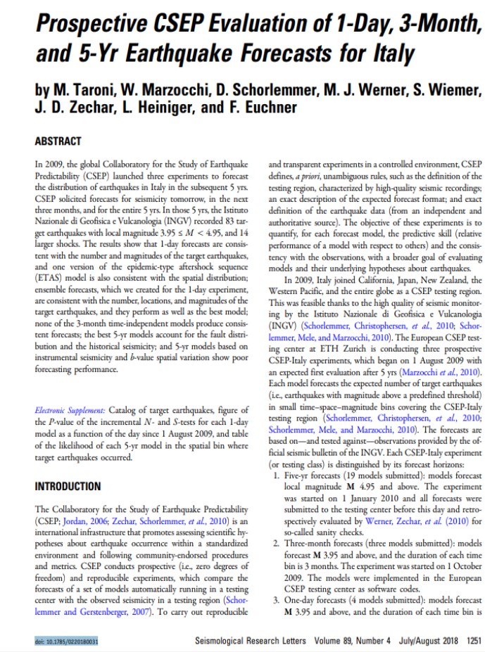Prospective CSEP Evaluation of 1-Day, 3-Month, and 5-Yr Earthquake ...