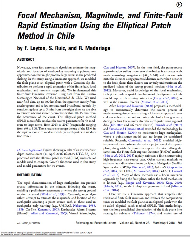 Focal Mechanism, Magnitude, and Finite-Fault Rapid Estimation Using the ...